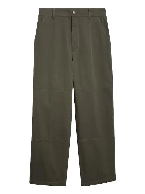 Bottega Veneta Cotton Gabardine Wide-leg Trousers - Dark Juniper