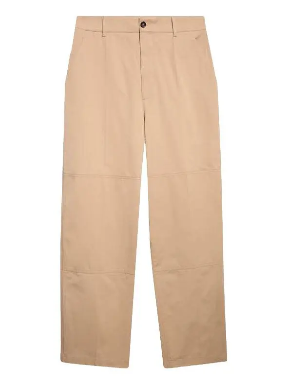 Bottega Veneta Cotton Gabardine Wide-leg Trousers - Hemp