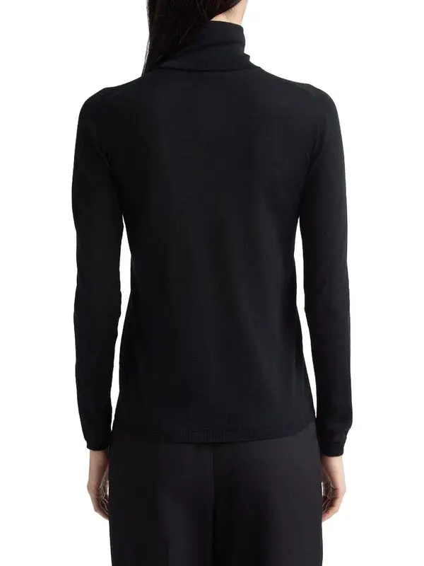 Max Mara Virgin Wool Turtleneck Sweater - Black