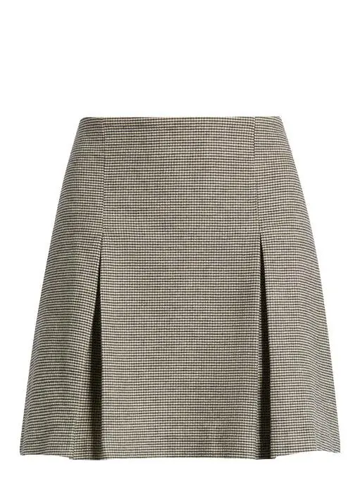 Marine Layer Lola Pleat Moleskin Miniskirt - Houndstooth