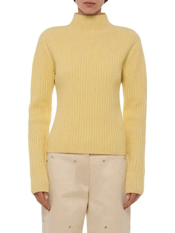 Helmut Lang Ribbed Mock Neck Sweater - Sunlight