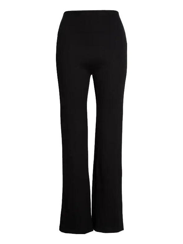 LESET Rio High Waist Flare Leg Knit Pants - Black