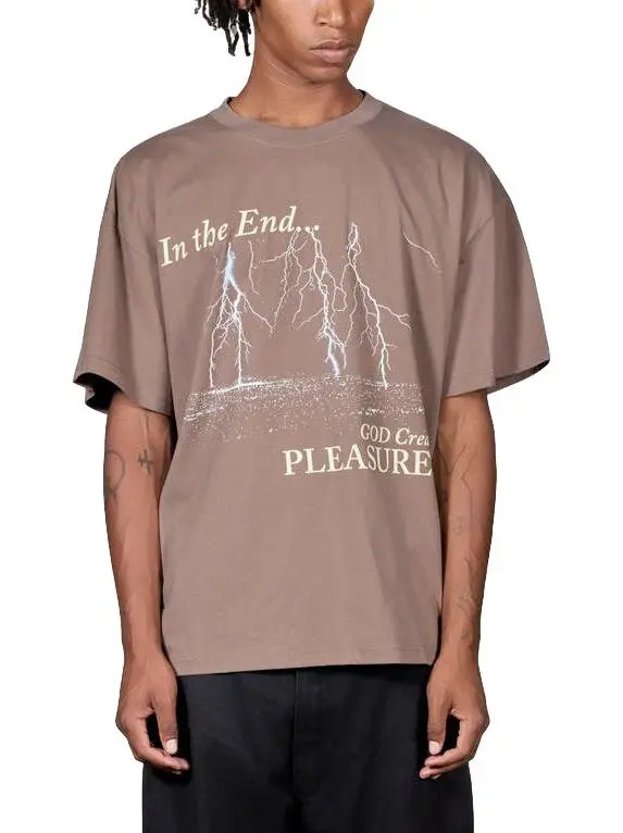 PLEASURES End Times Graphic T-shirt - Mocha