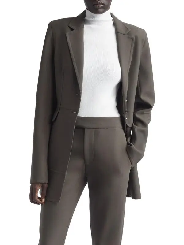 Proenza Schouler Maera Jacket In Bi-stretch Dou - Earth