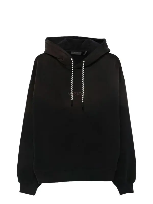 Axel Arigato Logo Embroidered Drawstring Hoodie - Black