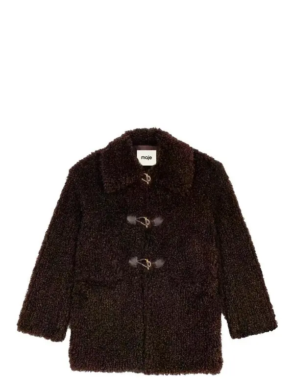 Maje Faux Fur Toggle-fastening Coat - Brown