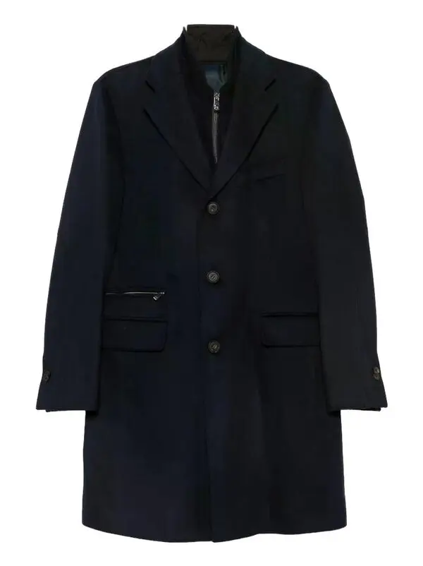 Corneliani Layered Notched-lapel Coat - Blue
