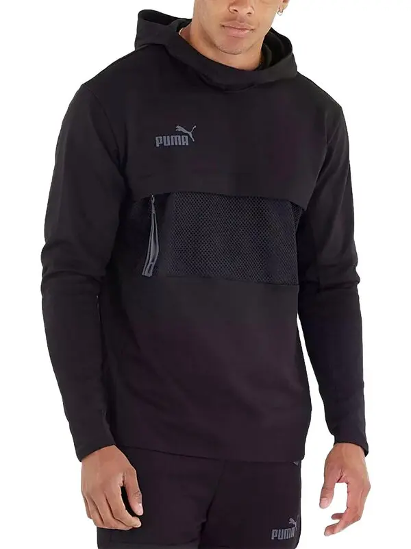 PUMA Ftblnxt Casuals Hoodie With Mesh Panel - Black