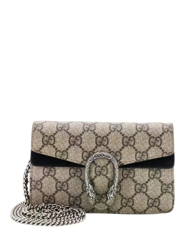 Gucci Dionysus Gg Coated Canvas Super Mini Crossbody Bag - Black