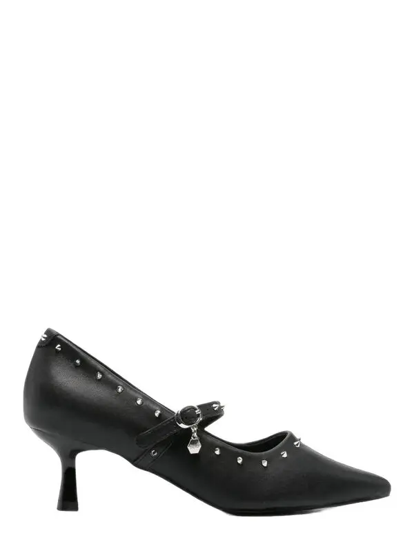 CULT Rebel Stud-embellished Pointed-toe Mary Jane Pumps - Black