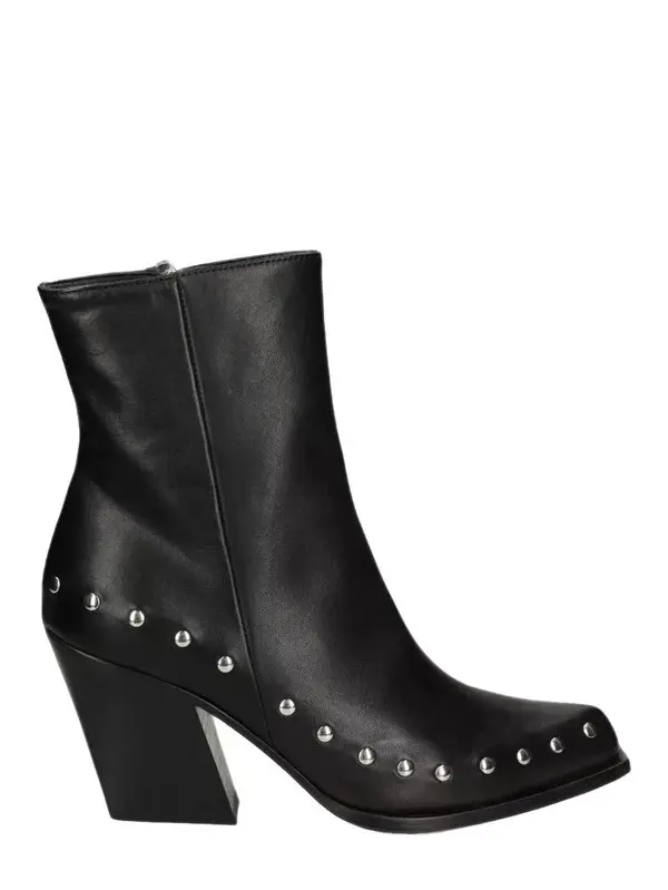 VIC MATIE Studded Leather Boots - Black