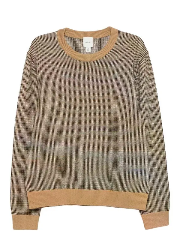 Calvin Klein Crew Neck Micro-patterned Sweater - Neutrals