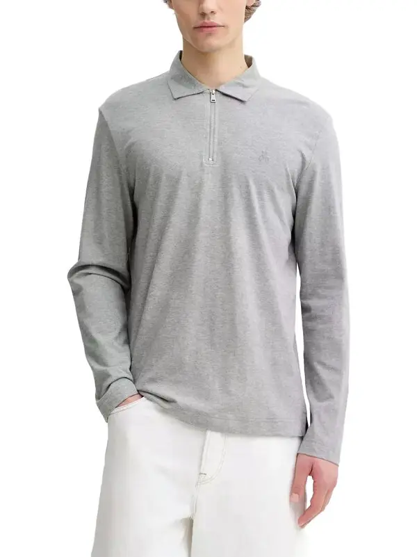 Marc O'polo Dfc Zip Long-sleeve Polo Shirt - Grey