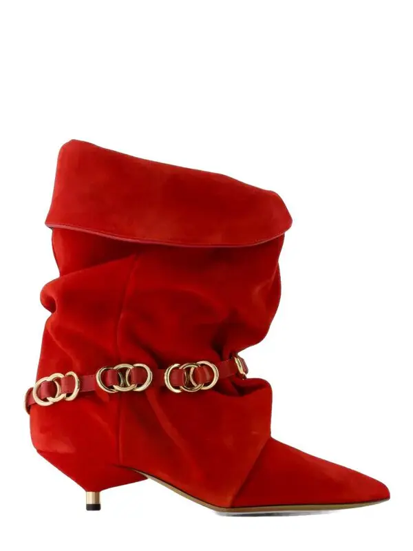 Isabel Marant Étoile Edrik Rings Ankle Boots - Red