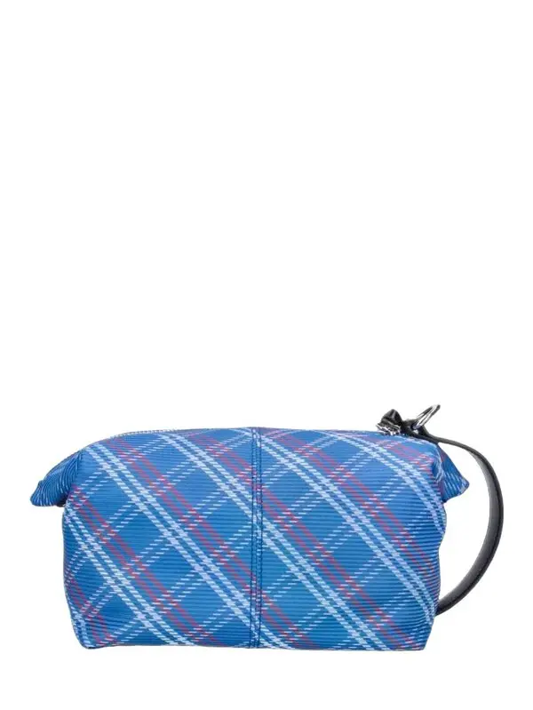 VIVIENNE WESTWOOD Orb Plaque Tartan Makeup Bag - Blue