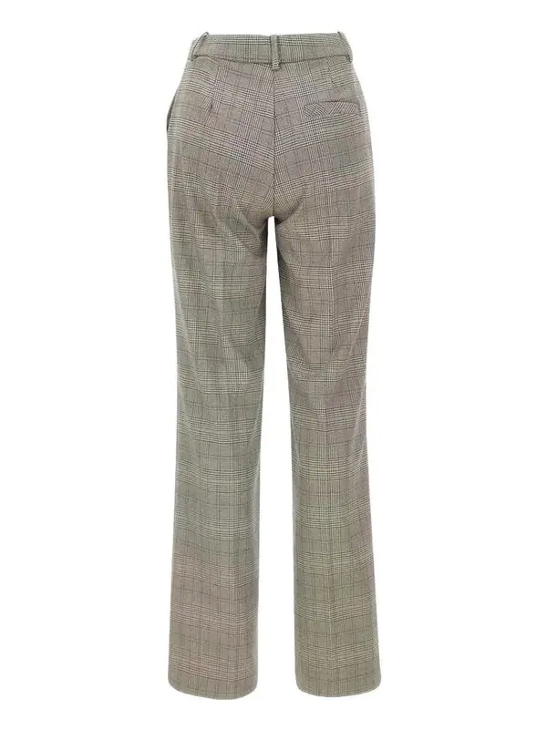 KAOS Check-pattern Straight-leg Tailored Trousers - Grey