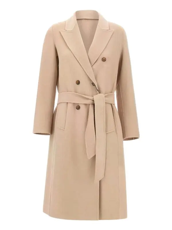 Marella Laghi Double-breasted Wool Coat - Neutrals