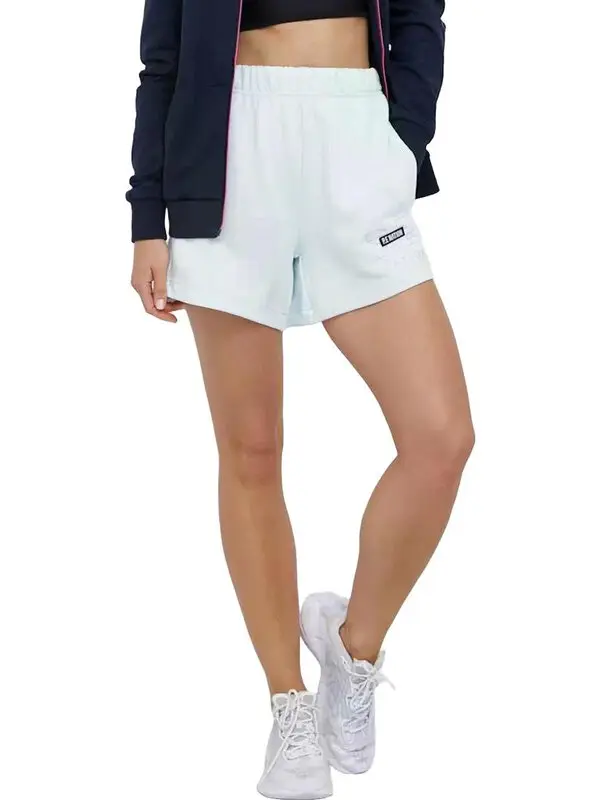 P.E Nation Logo Patch Jersey Shorts - Blue