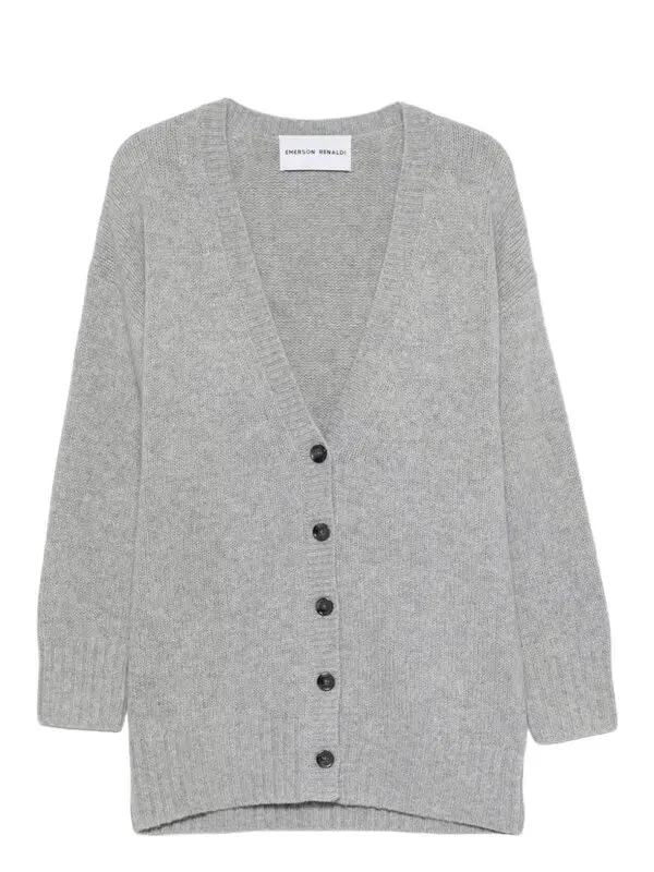 EMERSON RENALDI V-neck Ribbed Cardigan - Grey