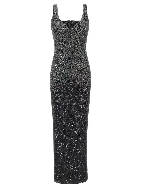 TWENTY FOURHAITCH Nori Rhinestone-embellished Maxi Dress - Black
