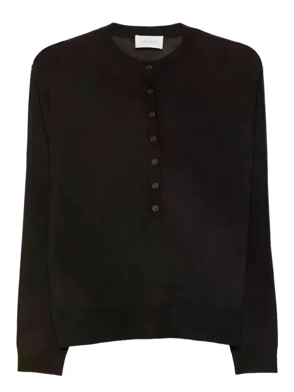 VICOLO Fine Knit Crew Neck Sweater - Brown