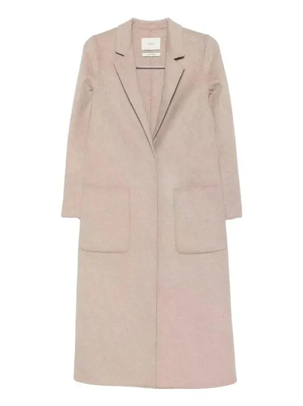 VICOLO Single-breasted Notch-lapel Coat - Neutrals