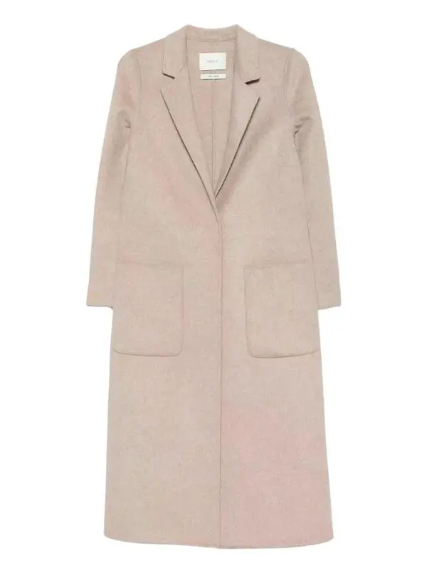 VICOLO Single-breasted Notch-lapel Coat - Neutrals