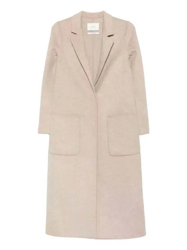 VICOLO Single-breasted Notch-lapel Coat - Neutrals