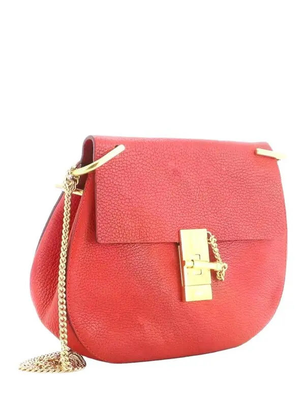 Chloé Drew Leather Small Crossbody Bag - Red