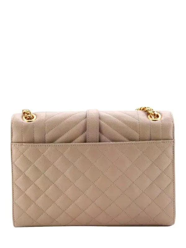 Saint Laurent Monogram Envelope Satchel Bag - Neutrals