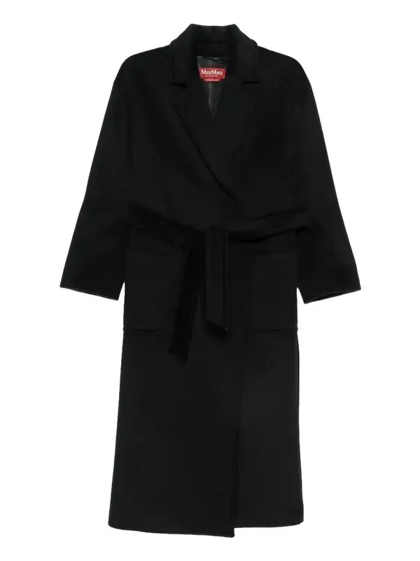 Max Mara Giambo Belted Coat - Black