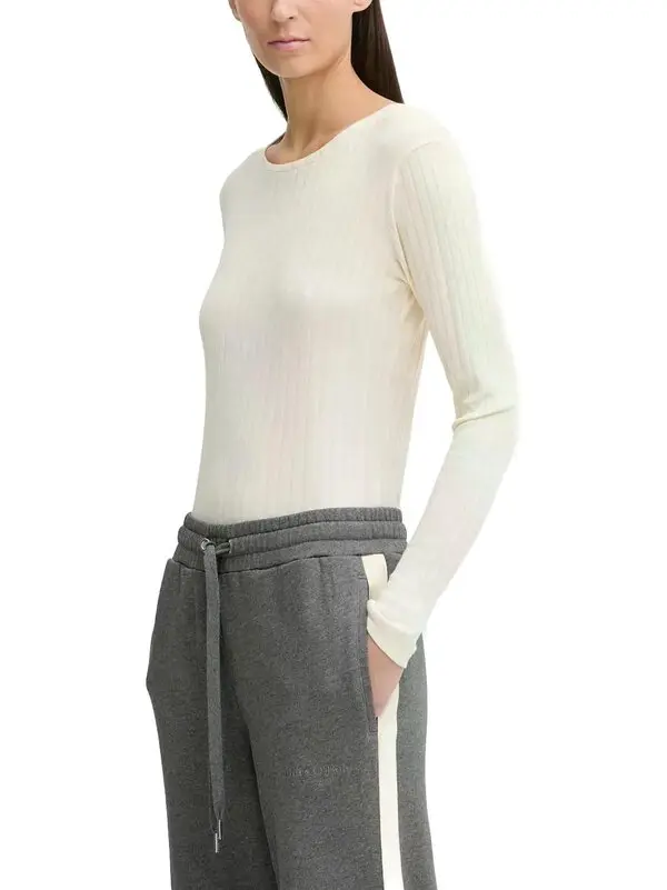 Marc O'polo Ribbed Long Sleeve Top - Neutrals