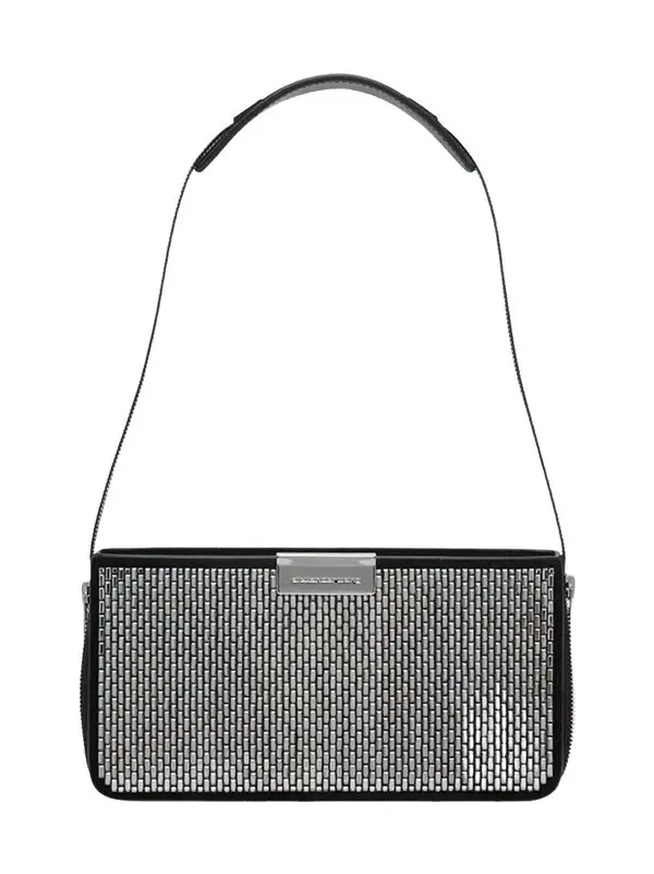 Alexander Wang Siren Pochette Crystal Mesh Bag - Silver