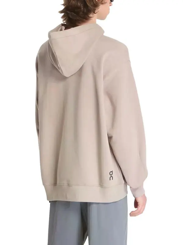 On Logo-print Drawstring Hoodie - Neutrals