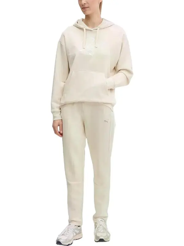 PUMA Logo Embroidered Hoodie - Neutrals