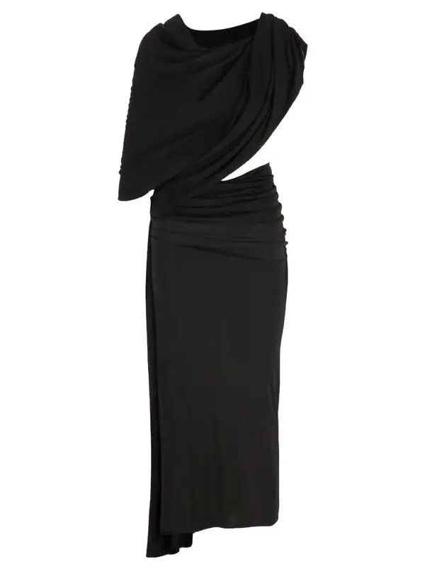 Balenciaga Draped Cut-out Dress - Black