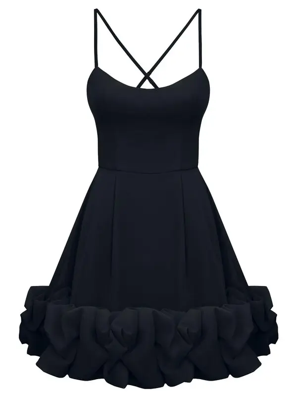 POST MERIDIEM Backless Bustier Mini Dress - Black
