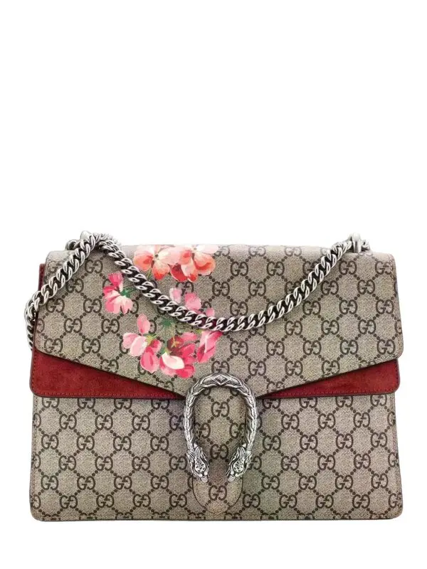 Gucci Blooms Print Gg Coated Canvas Medium Shoulder Bag - Brown
