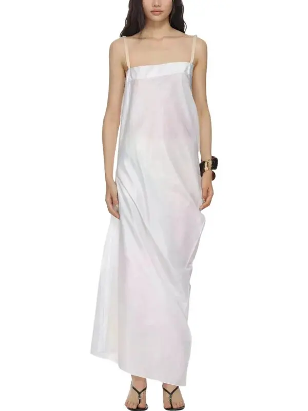 Carven Asymmetric Silk Maxi Dress - White