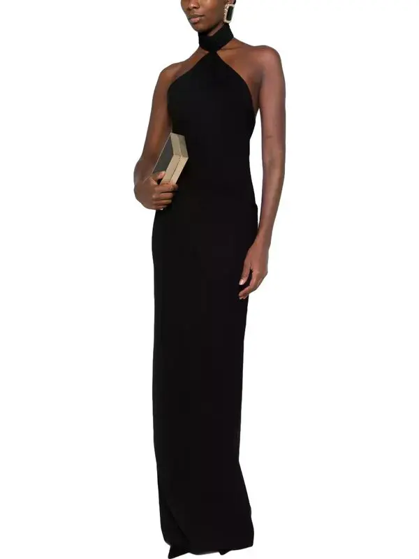THE NEW ARRIVALS ILKYAZ OZEL Kailash Halterneck Maxi Dress - Black