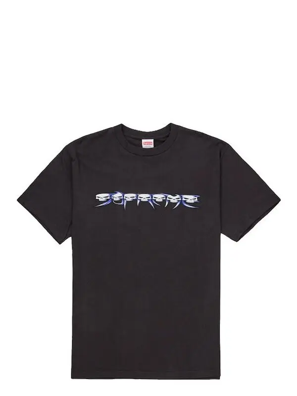 Supreme Skulls Spellout Tee Shirt - Black