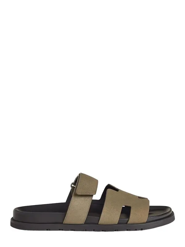 Hermès Chypre Suede Goatskin Sandal - Vert Toundra