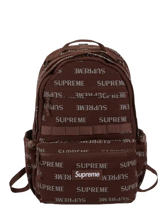 Supreme All-over Logo Backpack - Brown