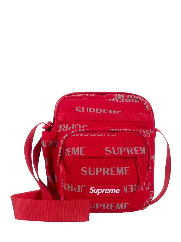 Supreme Logo Print Shoulder Bag - Red