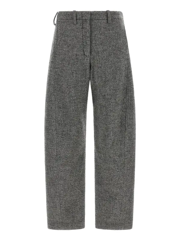 Magda Butrym Wool Blend Herringbone Trousers - Gray