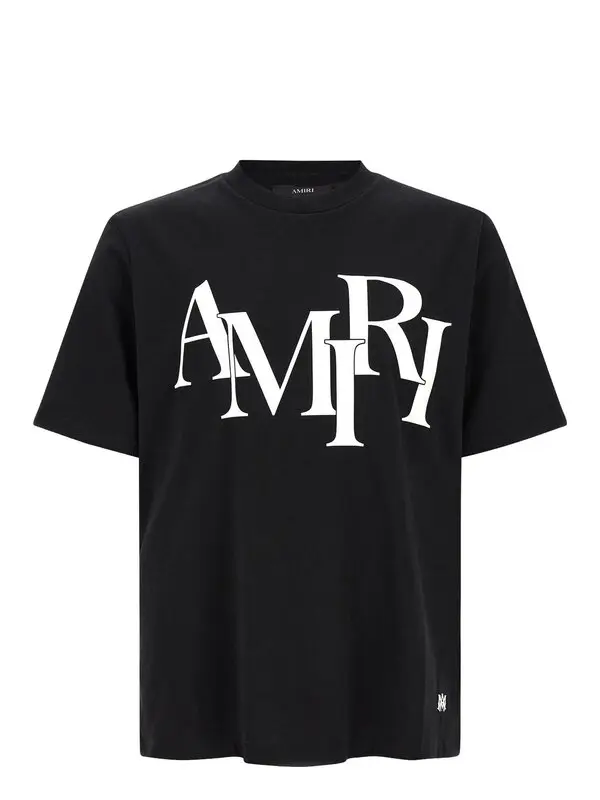 Amiri Staggered Logo' T-shirt - Black