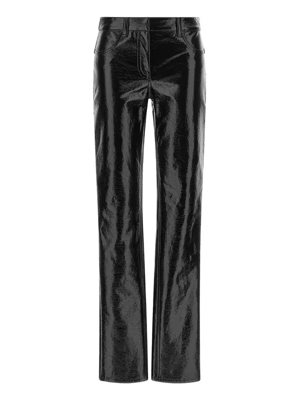 COURREGES Straight Vinyl Trousers - Black