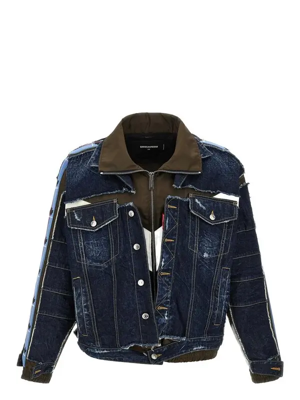 Dsquared2 Layered Denim Hybrid Jacket - Blue