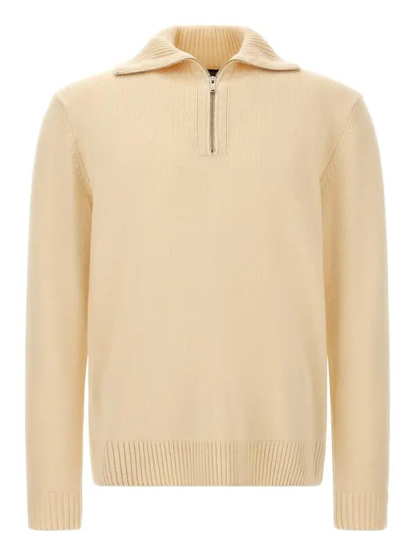 ZANONE Half Zip Cashmere Sweater - White