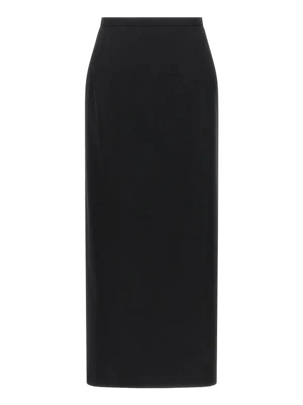 Magda Butrym Wool Column Skirt With Concealed Closure - Black